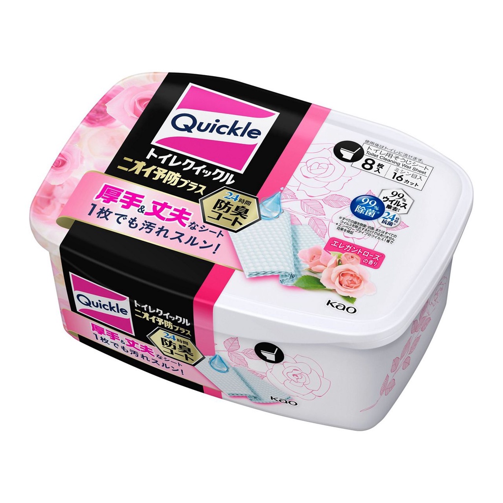 [FMD][現貨] 日本花王 Quickle 除塵拖把 馬桶 廁所 專用 小型除塵拖把 除臭抗菌濕巾 去除尿味 殺菌 | 蝦皮購物