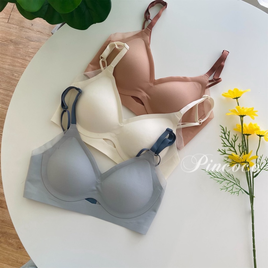 Pincoco 台灣出貨 現貨 通勤必備款微醺色系無鋼圈內衣BAI034 | 蝦皮購物