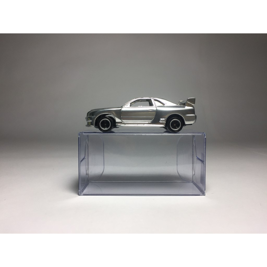 二改車附膠盒【TOYEE】TOMICA NISSAN SKYLINE GTR34 電鍍銀 | 蝦皮購物
