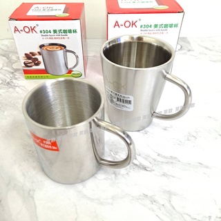 萊歐-A-OK #304不鏽鋼隔熱美式咖啡杯 不鏽鋼杯 咖啡杯260/360CC | 蝦皮購物
