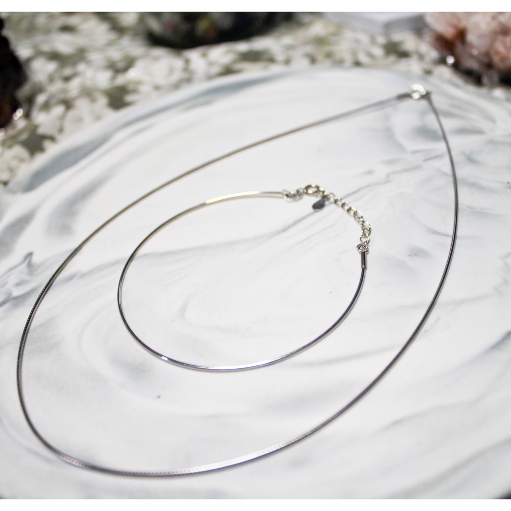 加購 S925 40cm 45cm 女款 半硬款 彈力 螺絲 項鍊 項圈 鎖骨鏈 萬能鏈 手鏈 手鍊 鏈子 鍊子 | 蝦皮購物