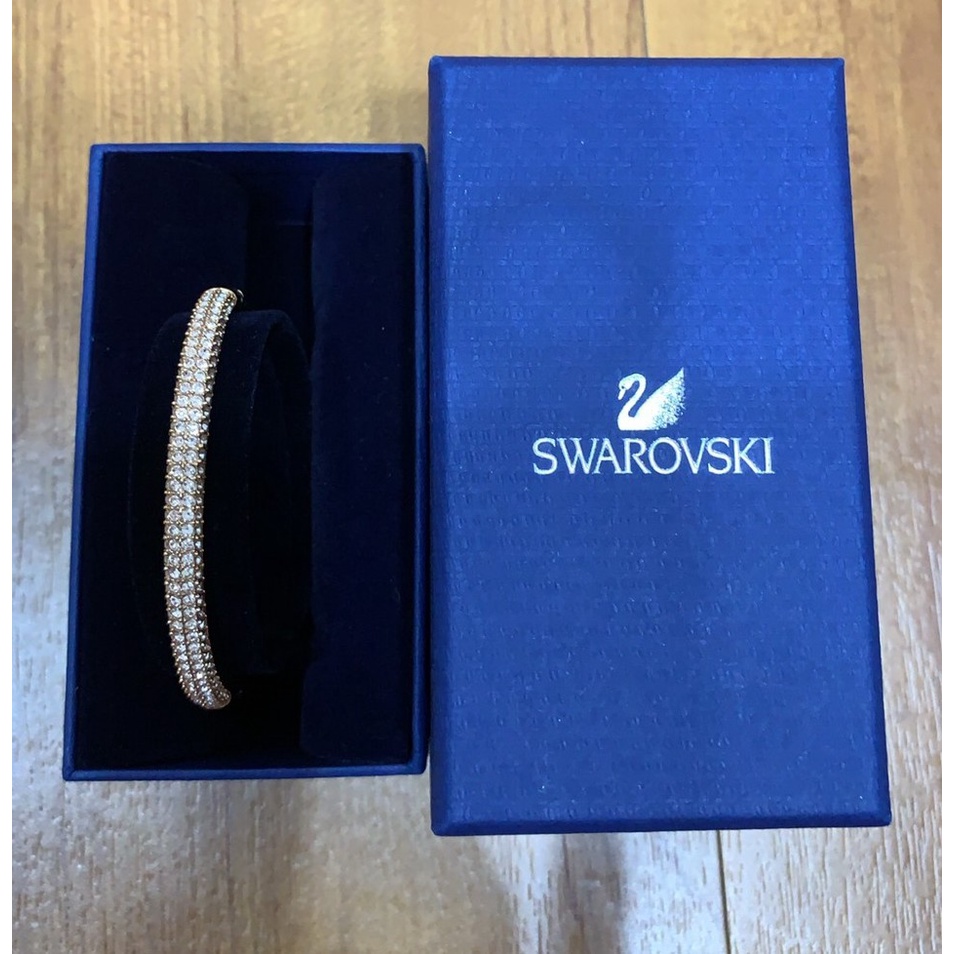 SWAROVSKI 施華洛世奇 玫瑰金 滿鑽手鐲 手環 手鍊 型號5032849 專櫃真品 奧地利水晶 | 蝦皮購物