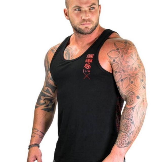 【硬派健身】現貨 澳洲購入 Strong Lift Wear 健身 重訓 黑底 紅骷髏 背心 S | 蝦皮購物