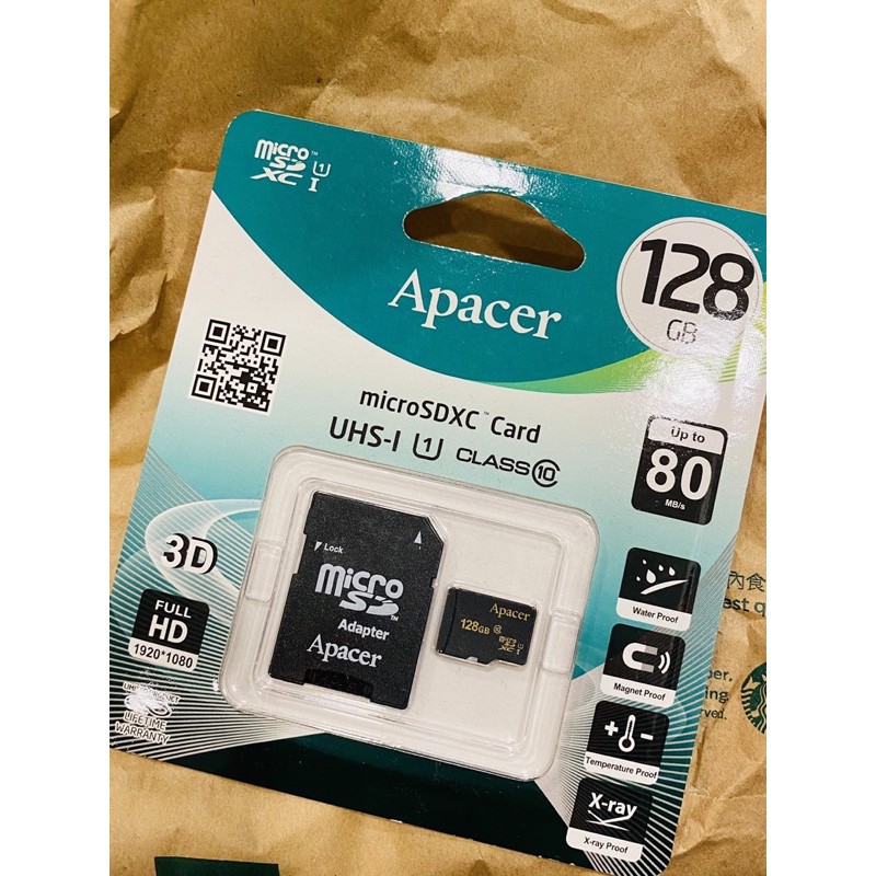 （售完）Apacer宇瞻MicroSD 記憶卡 128GB UHS-I Class10 80MB/s (附轉卡) | 蝦皮購物