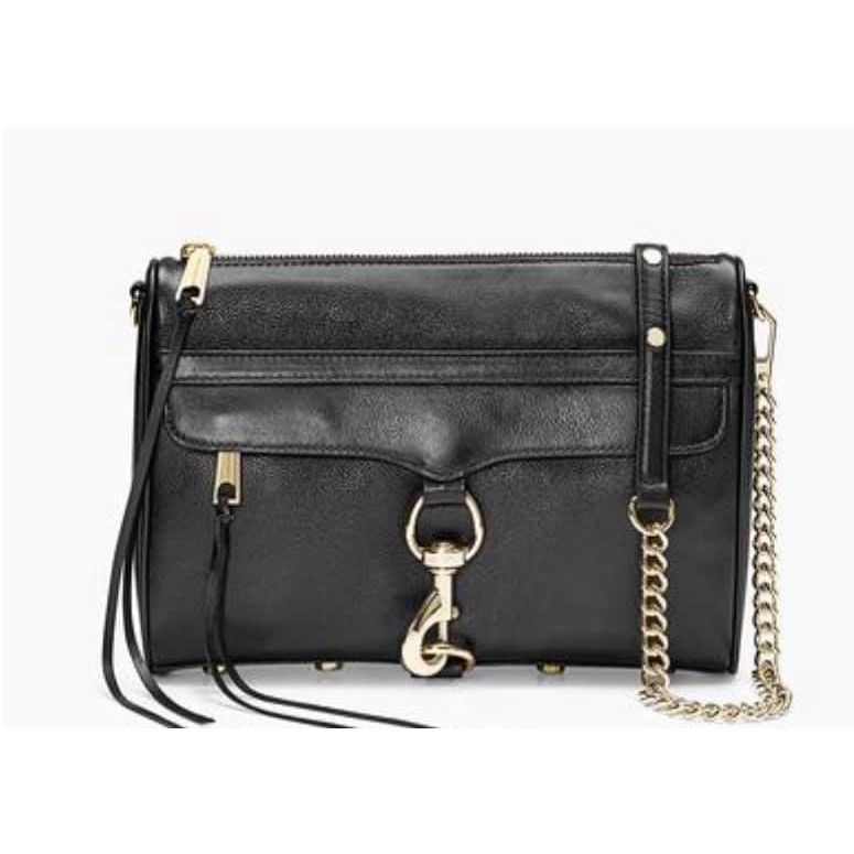美國代購 現貨 -Rebecca Minkoff M.A.C. MAC 黑金 真皮鍊條包(大) 附防塵袋 | 蝦皮購物