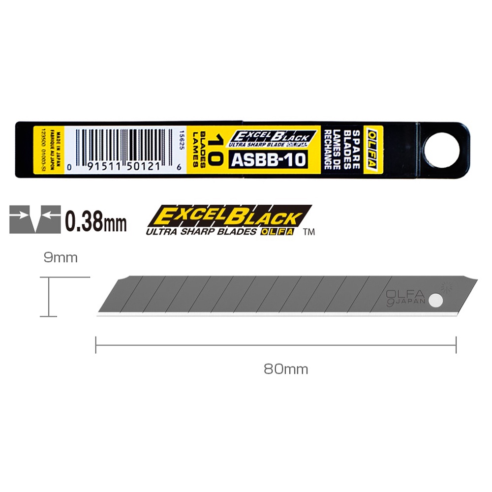 OLFA ASBB-10 小型超銳黑刃美工刀片10片入 | 蝦皮購物