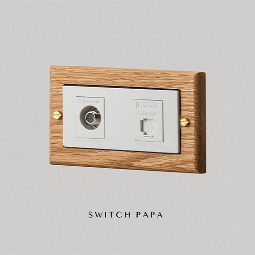 【SWITCH PAPA】紅橡木弱電網路加電視插座 | 蝦皮購物
