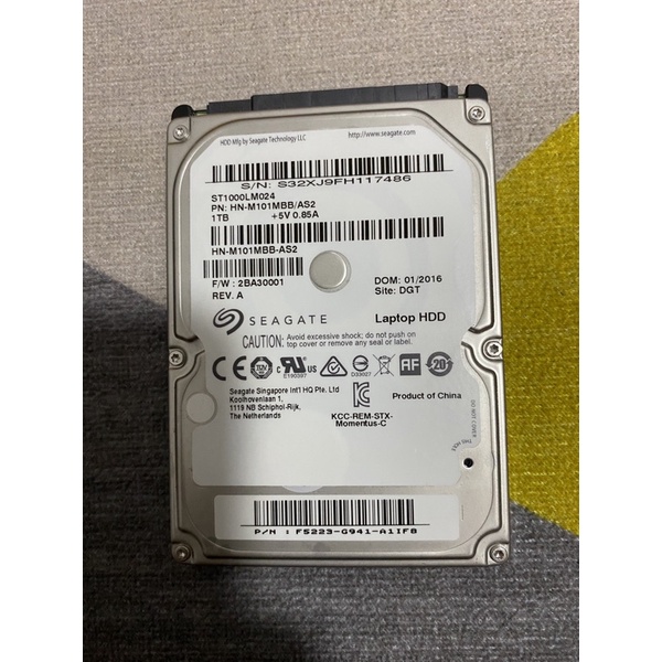 希捷Seagate 2.5吋 1TB HDD ST1000LM024 筆電拆機硬碟 | 蝦皮購物