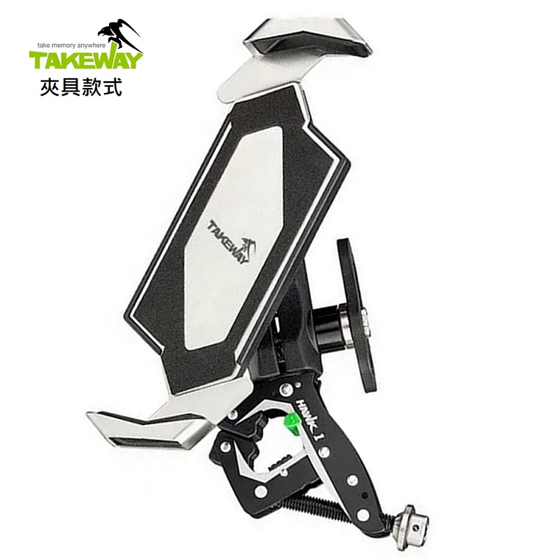 【R.S MOTO】Takeway 黑隼Z 手機架 防震 防盜 教士 Hawk1 夾具式 後視鏡式 非磁浮減震款式 | 蝦皮購物