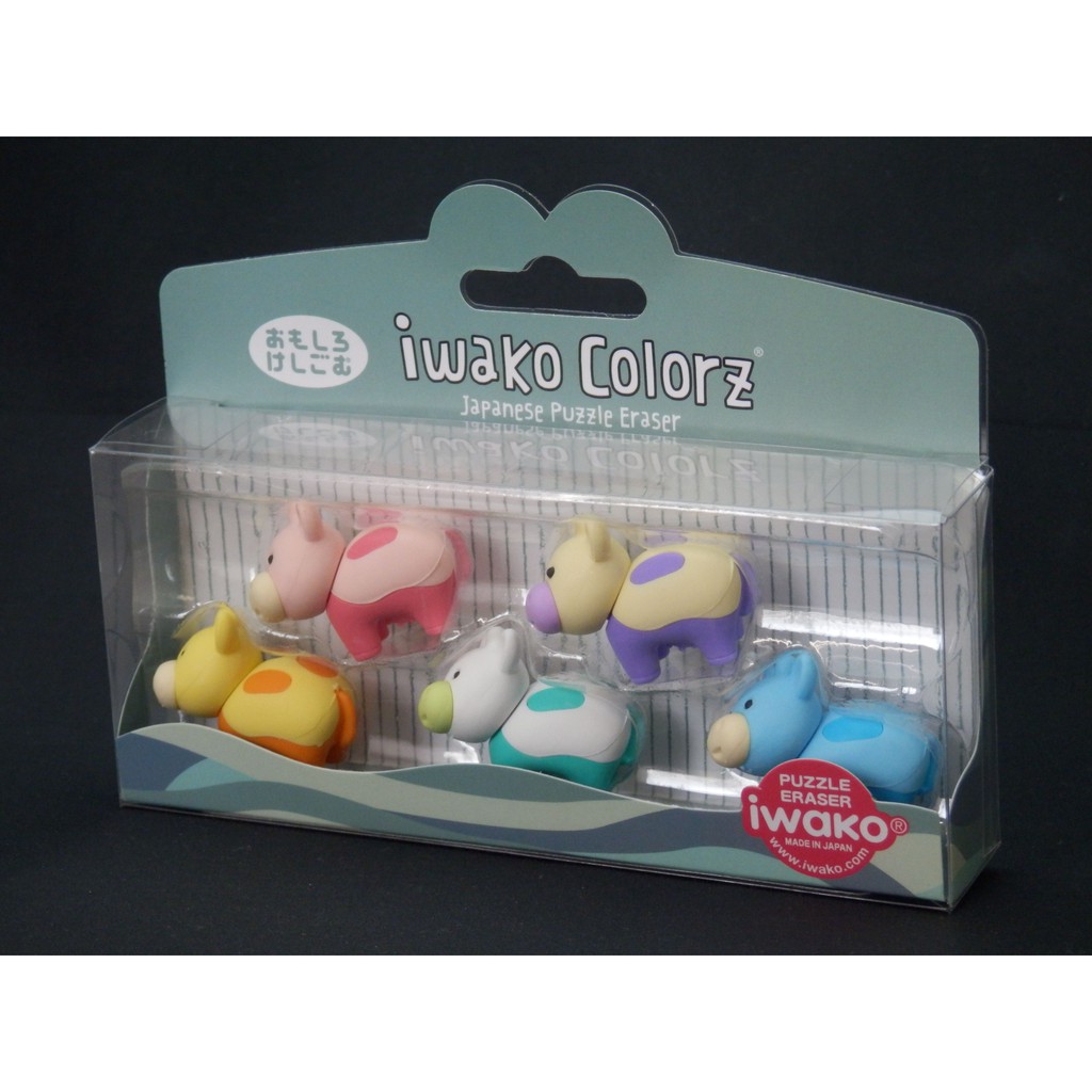 【中臣】日本IWAKO造型橡皮擦 -彩色系列 IWAKO COLORZ-乳牛 盒裝 ER-GLB004 | 蝦皮購物