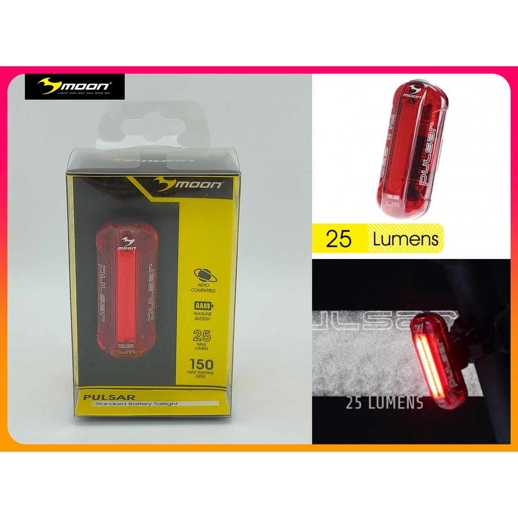 騎樂 公司貨 Moon PULSAR 自行車尾燈/25流明/5模式/4號電池 | 蝦皮購物