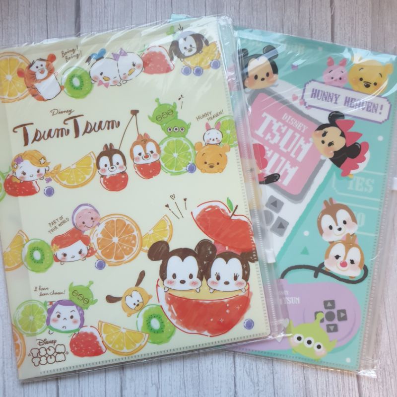 F0 資料夾 日本進口 迪士尼 TSUM TSUM 六層 雙開式 文件夾 a3 a4 size 【福德生活百貨】 | 蝦皮購物