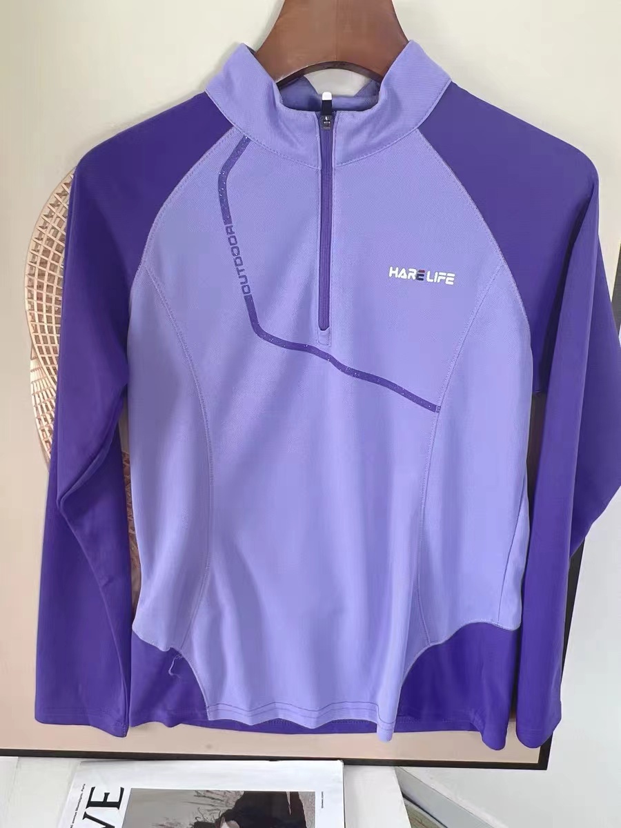 【台灣現貨】女款登山長袖 戶外休閒長袖 排汗衫 登山衣 速乾T恤 透氣排汗立領 運動長袖 防曬衣 運動T恤 爬山防曬上衣 | 蝦皮購物