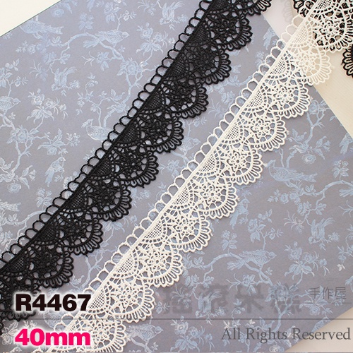 R4467- 寬40mm【一碼價】 黑色或白色 水溶刺繡蕾絲材料 蕾絲花邊 蕾絲輔料 diy手作材料 | 蝦皮購物