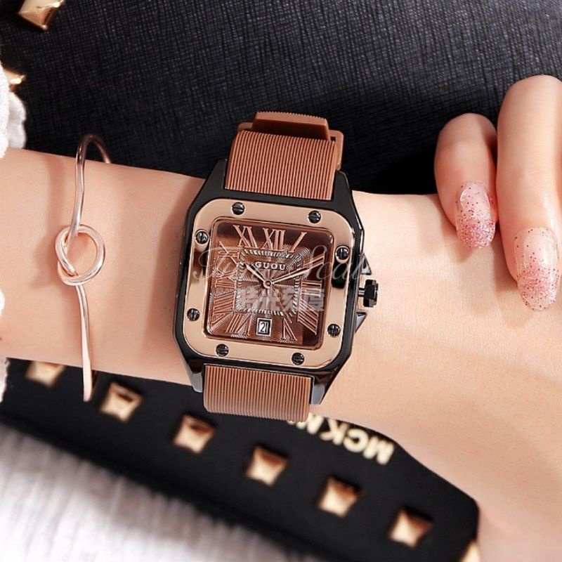 GUOU/古歐 方形羅馬數字刻度防水手錶 女生手錶 男錶 中性錶 腕錶 8154 現貨 | 蝦皮購物