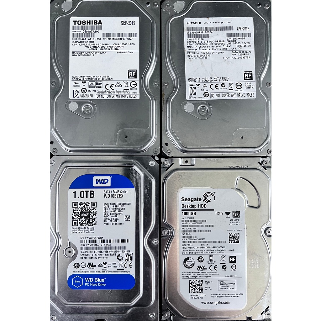 【吃土人現貨便宜賣】WD 希捷 日立 TOSHIBA 1TB 硬碟 【藍標、紫標、綠標】（圖片僅供參考） | 蝦皮購物