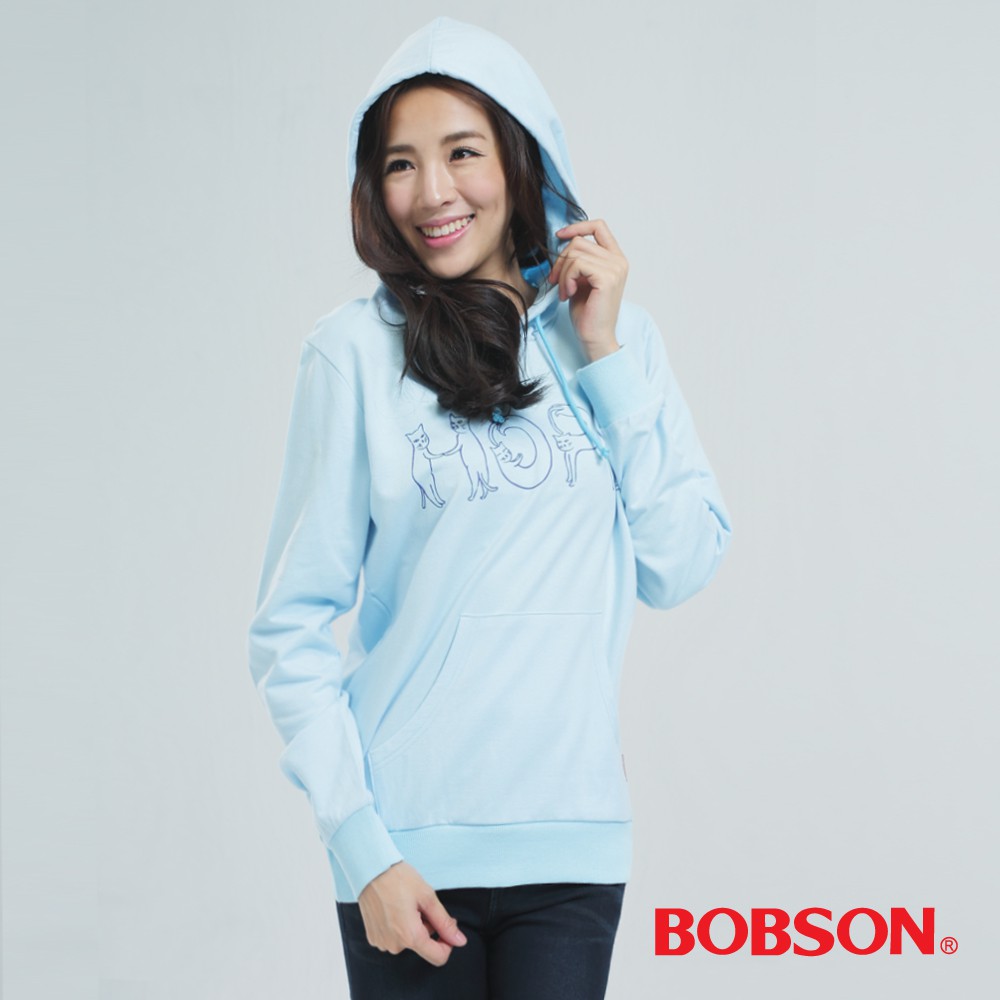 BOBSON 女款貓咪印圖帽T(34128-59) | 蝦皮購物