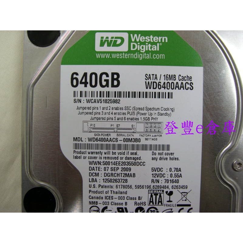 【登豐倉庫】 YF160 WD6400AACS-00M3B0 640G SATA2 硬碟 | 蝦皮購物
