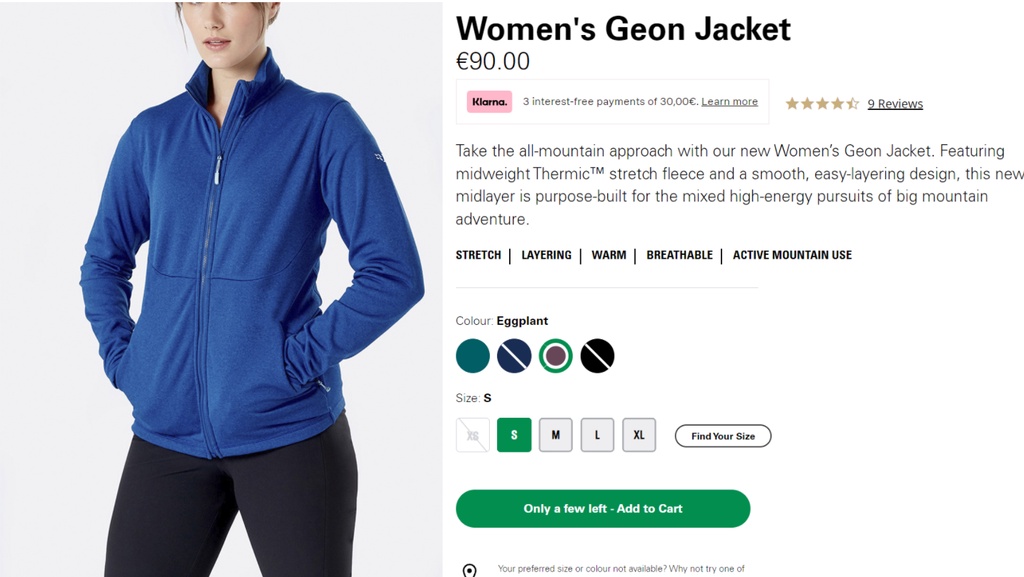 【森林人⚠️出清中】英國 RAB Geon Jacket 保暖 外套 | 蝦皮購物