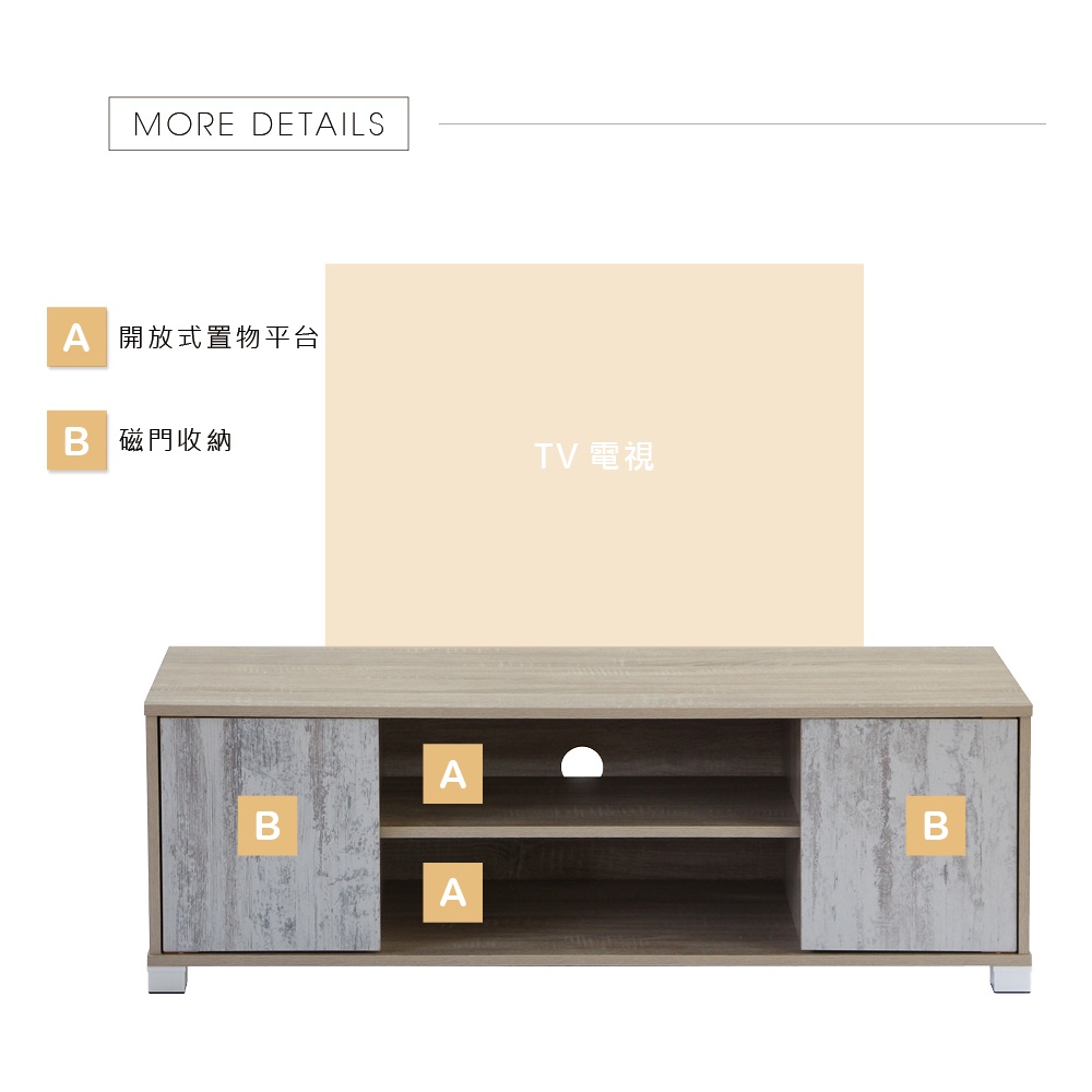 RICHOME TV-159 雙門電視櫃 (電線孔) (防潑水) 電視櫃 視聽櫃 收納櫃 鞋櫃 玄關櫃 近全新 | 蝦皮購物