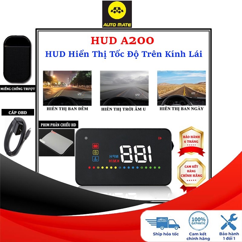 {帶 5 個參數警告鈴} HUD A200 - HUD 汽車顯示速度在駕駛員玻璃上 | 蝦皮購物