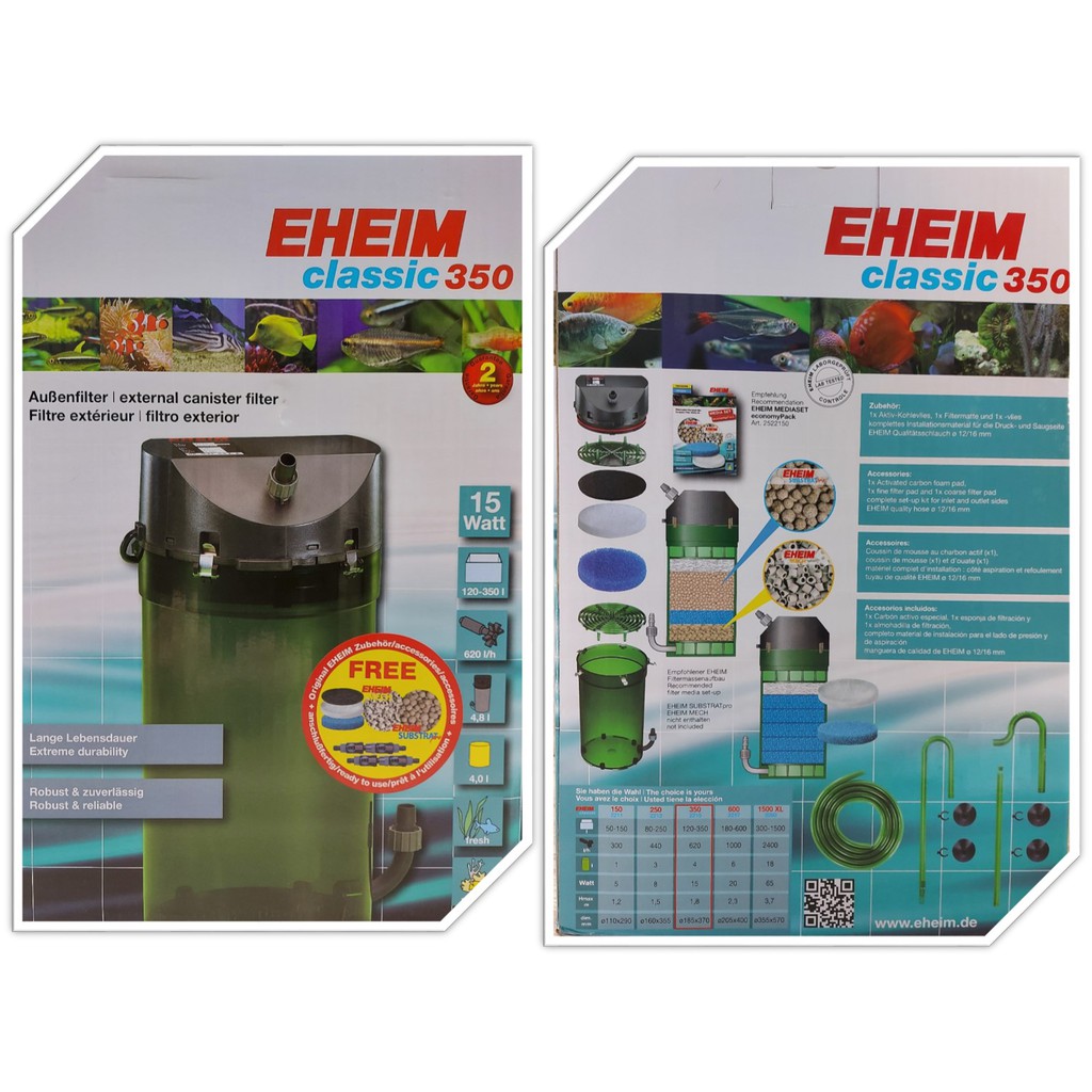 [安安水族]《公司貨》伊罕 EHEIM classic 350 高效外置式過濾器 動力桶 桶式過濾器 過濾器 | 蝦皮購物