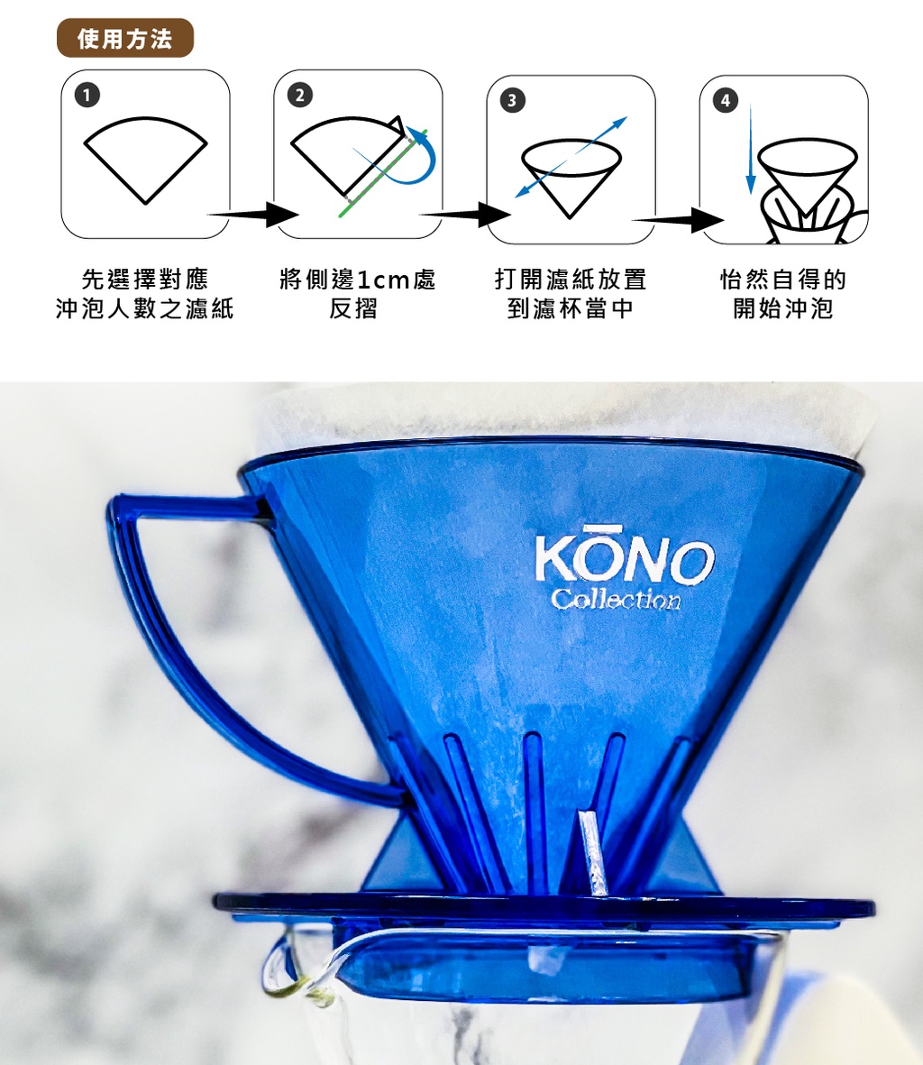 【日本Kono】Kono河野 2022限定款 01錐形濾杯(1~2人)名門系列MEIMON MDN-21 寶石藍 日本製 | 蝦皮購物