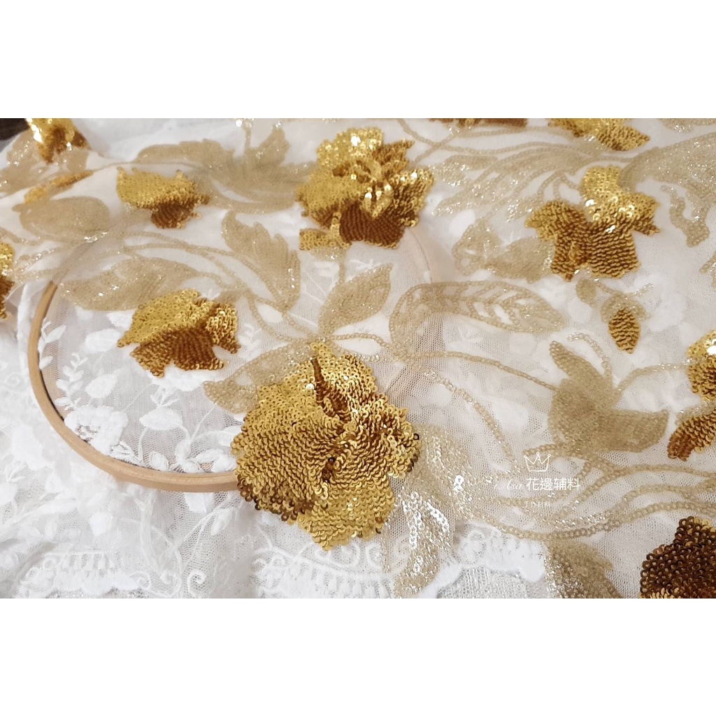 《iAsa愛莎の》手作材料 金銀線繡亮片繡布布貼衣服裝飾手工縫diy服裝頭紗旗袍表演服裝飾輔料 | 蝦皮購物