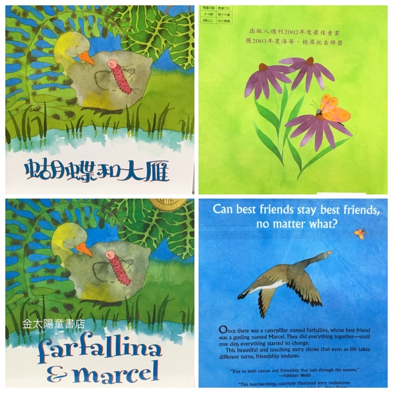 《金太陽》中英繪本大集合：（蝴蝶和大雁）/東方（Farfallina and Marcel) | 蝦皮購物