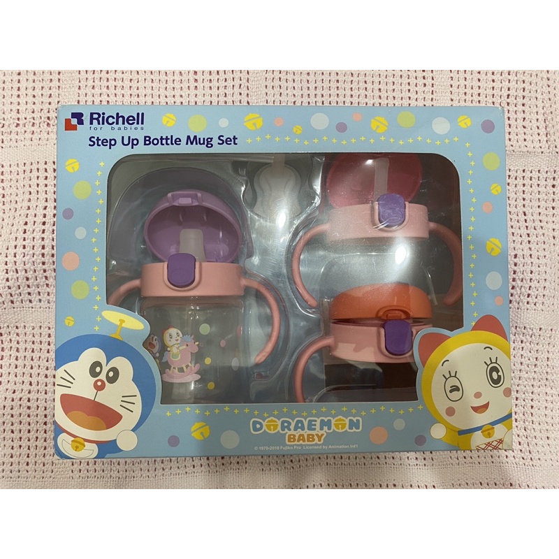 Richell 利其爾 哆啦A夢Doraemon三階段水杯禮盒 | 蝦皮購物