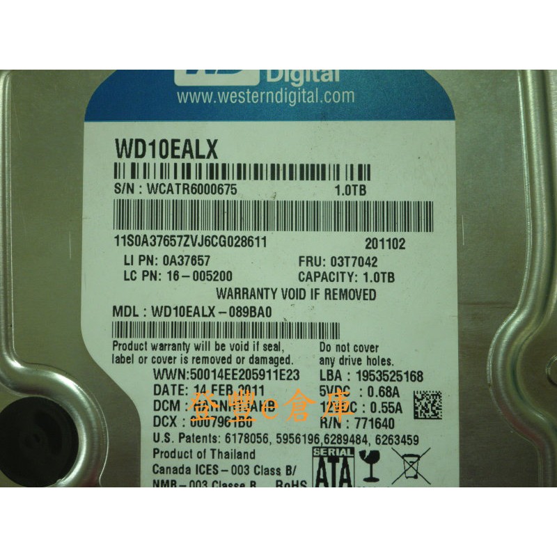 【登豐e倉庫】 YF264 WD10EALX-089BA0 1TB SATA3 硬碟 | 蝦皮購物
