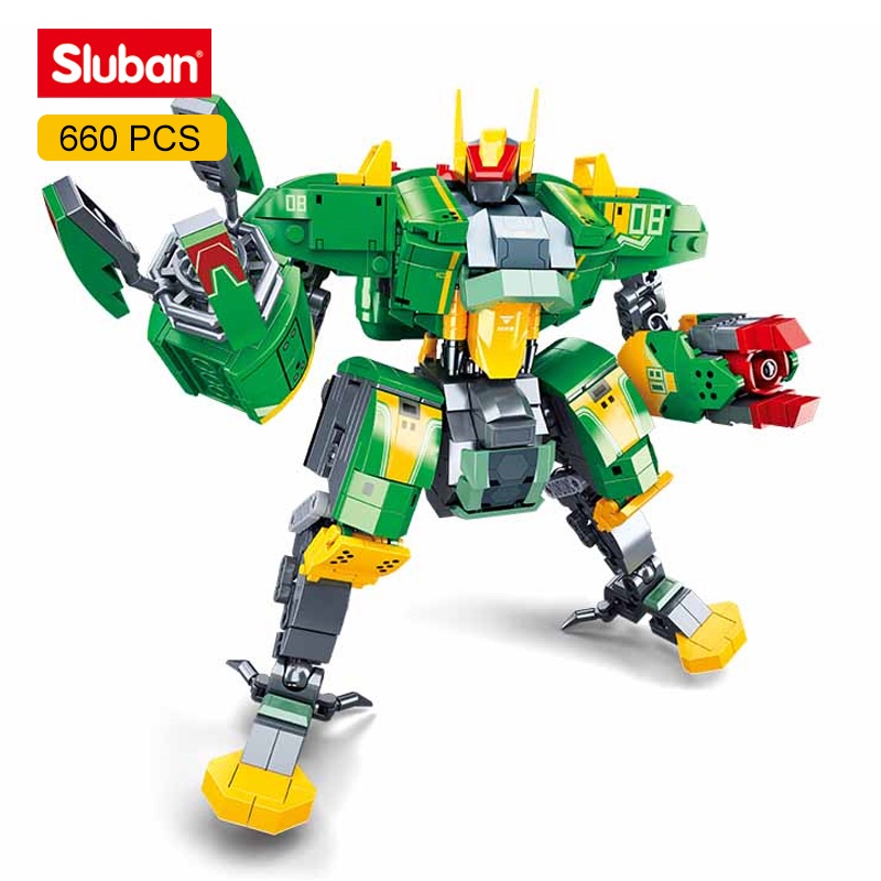 Sluban City Mecha Warrior 機器人組裝樂高兼容性積木 DIY 遊戲 Alpha 模型教育磚玩具兒 | 蝦皮購物