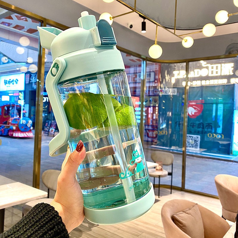 嚴選夯貨 ⚡夏季運動水壺防漏防摔耐熱水杯男女健身隨行杯大水壺 ins大容量運動水杯水瓶彈跳式杯子吸管水壺2000ml送貼 | 蝦皮購物