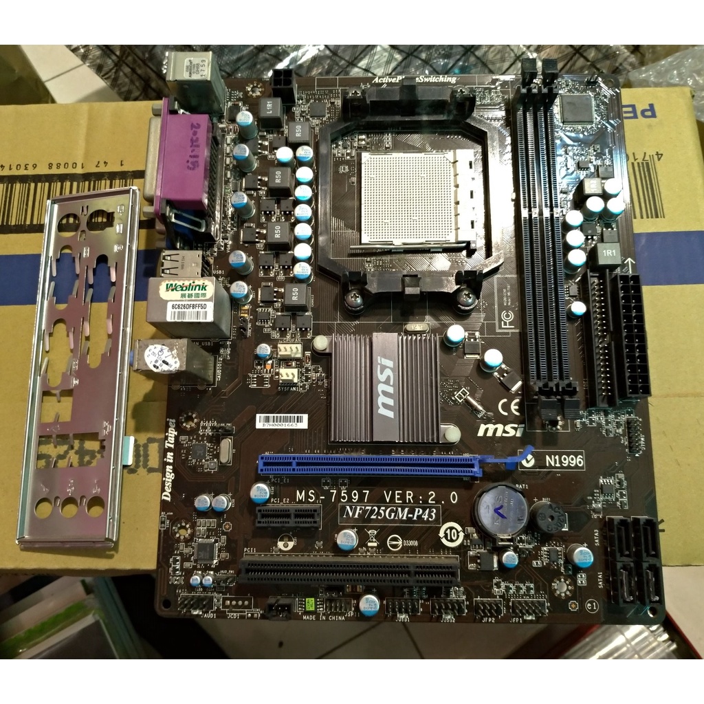 微星 AM3 主機板 NF725GM-P43 附擋板 | 蝦皮購物