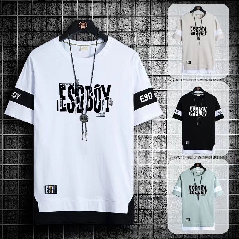 （多款可選）夏季新款男士潮牌短袖男短T 國潮寬鬆短袖上衣 大學短T T恤 短T男（BY888）【壹號站】 | 蝦皮購物