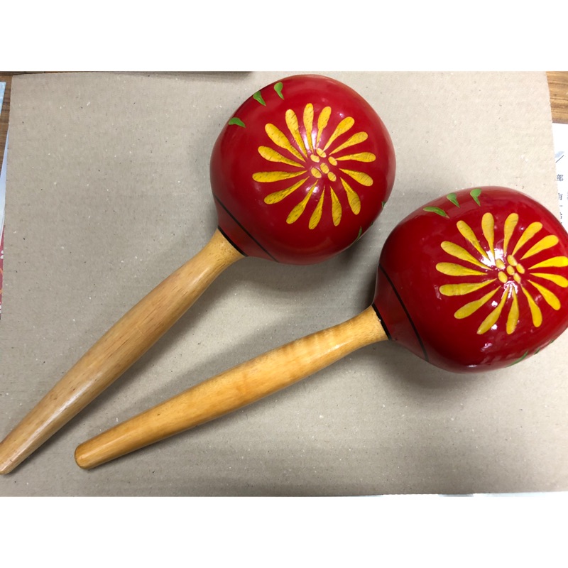 [小顏樂器] 木沙鈴 大 Maracas 手沙鈴 樂團 管樂團 台灣製 打擊樂器 | 蝦皮購物