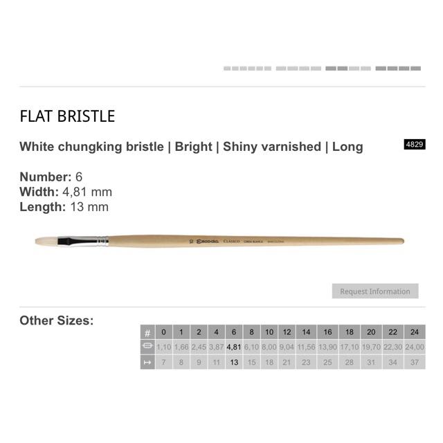 西班牙製造 Escoda Clasico 4829 白猪鬃毛 西班牙筆皇 長桿油畫筆 壓克力畫筆 長桿 黃桿 手工製平筆 | 蝦皮購物