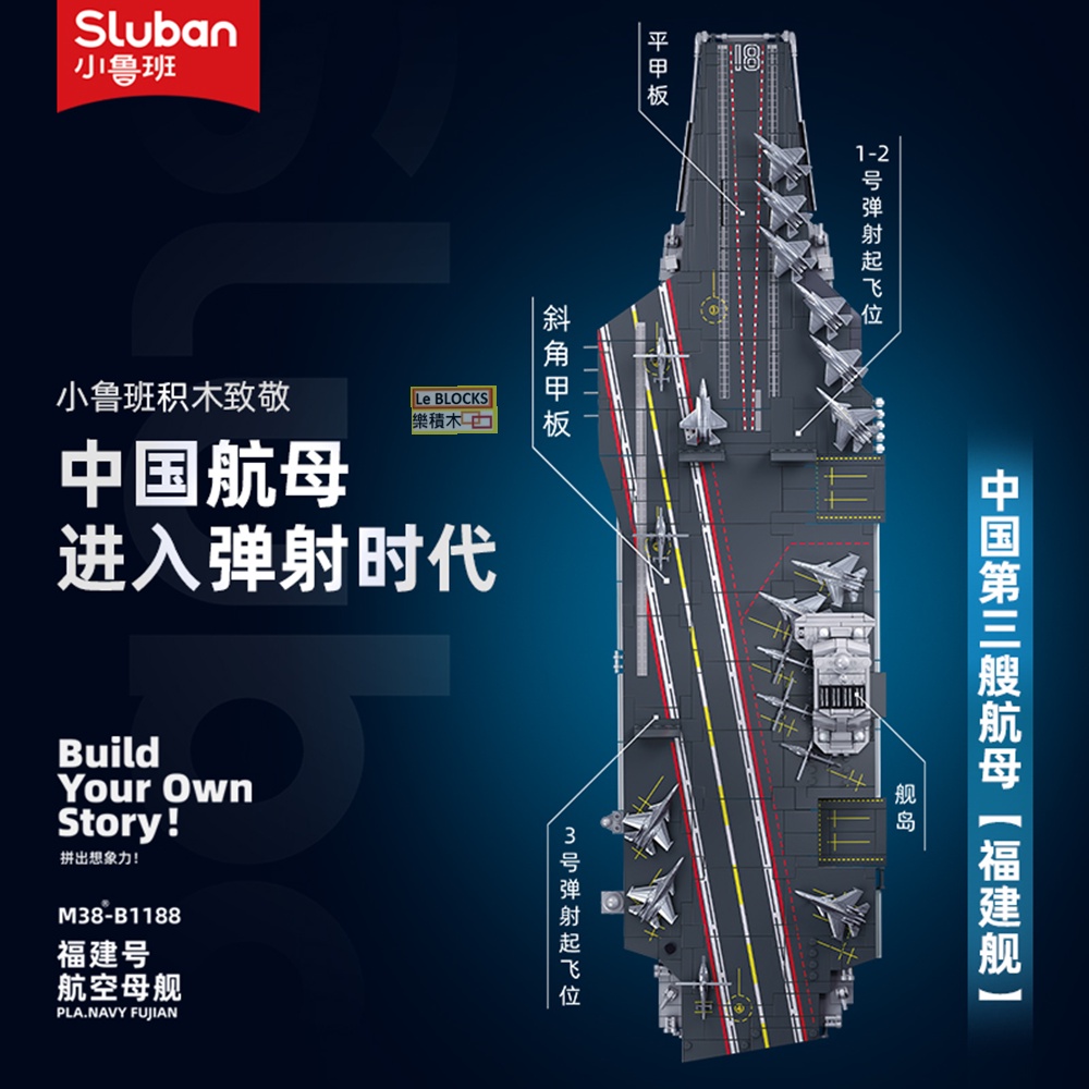 樂積木【預購】 三方 福建號 航空母艦 1/450 長72公分 軍事 積木 戰艦 海軍 航母 艦載機 美軍共軍B1188 | 蝦皮購物