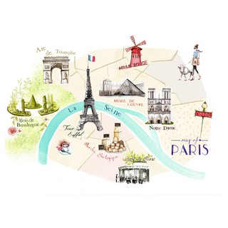 【日本Pikka Pikka】漫步巴黎 Map of PARIS / 長條加大款 | 洗臉布 | 蝦皮購物