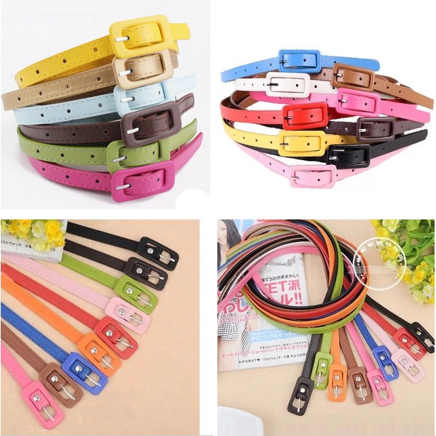 《K1-008》糖果色方頭針扣細腰鍊腰帶／女款多色方頭扣細皮帶／女生女士飾品配件【嘟咪小舖】 | 蝦皮購物