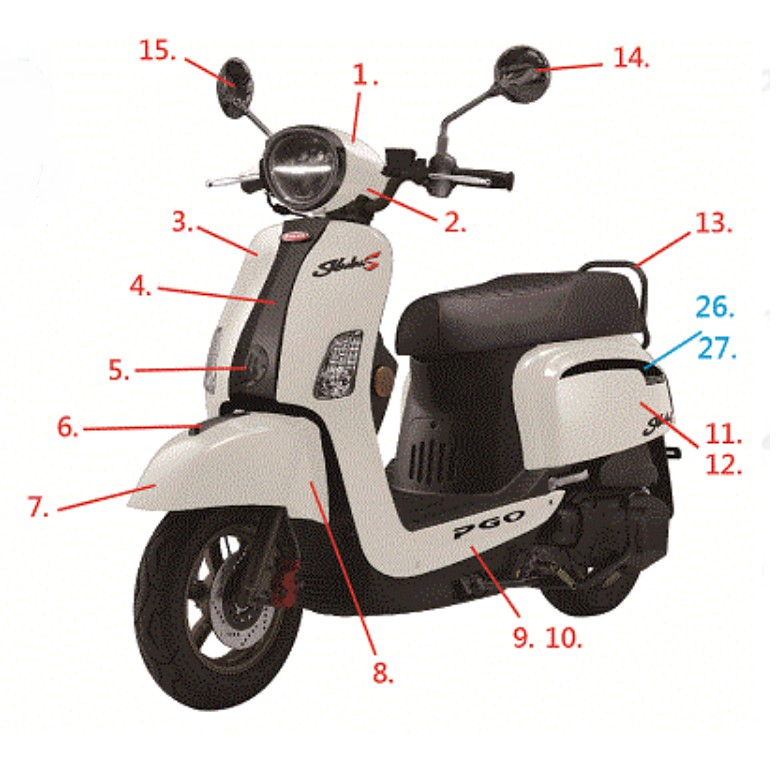 🛎️現貨🛎️ PGO New JBUBU 125 魅影白全車殼 | 蝦皮購物