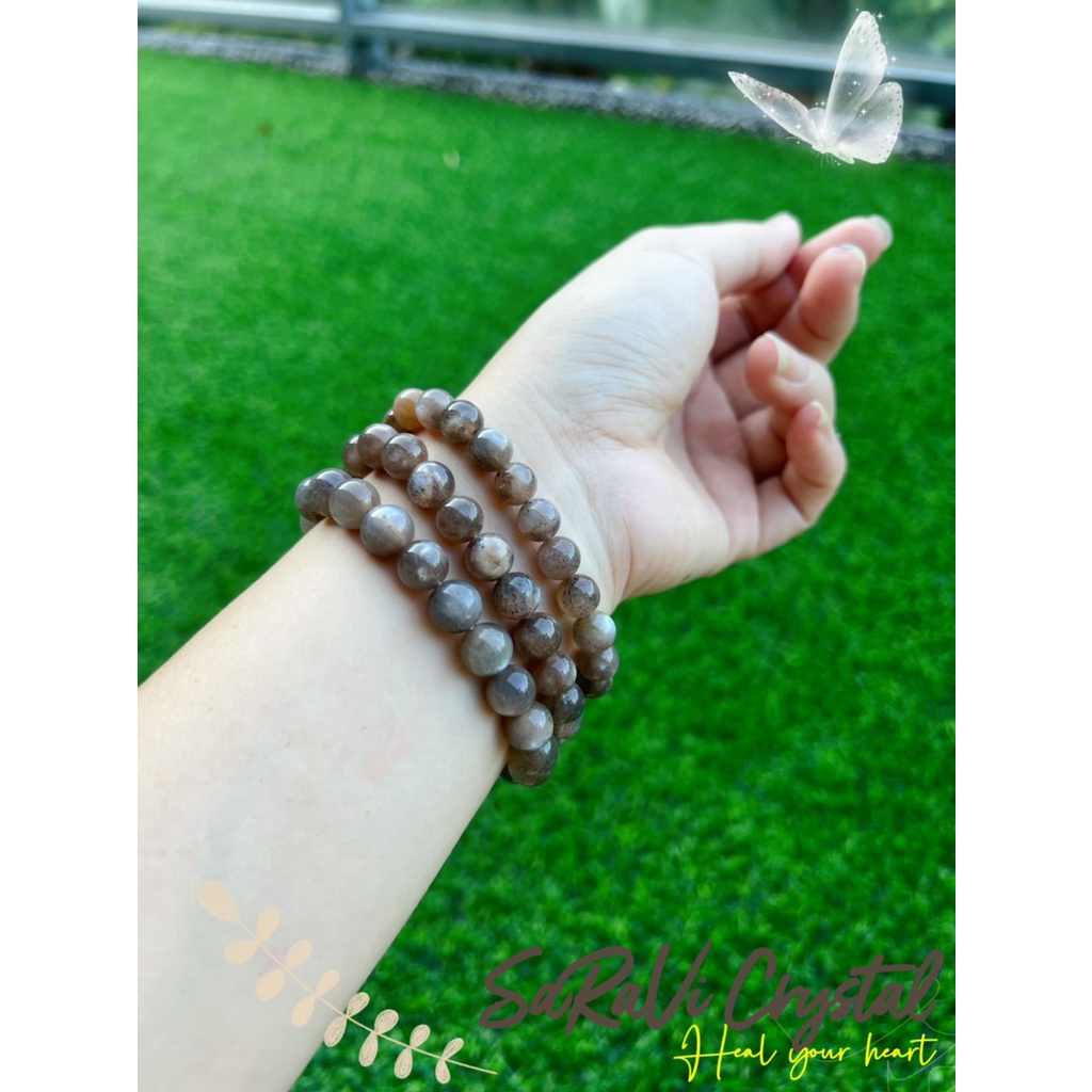 [SaRaVi crystal] 黑金骨幹 黑金太陽石 骨幹石 天然水晶手鍊- 招財。辟邪。事業運 | 蝦皮購物