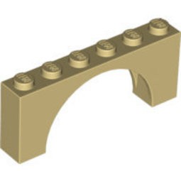 LEGO 樂高 米色 沙色 1x6x2 拱形磚 拱門 15254 | 蝦皮購物