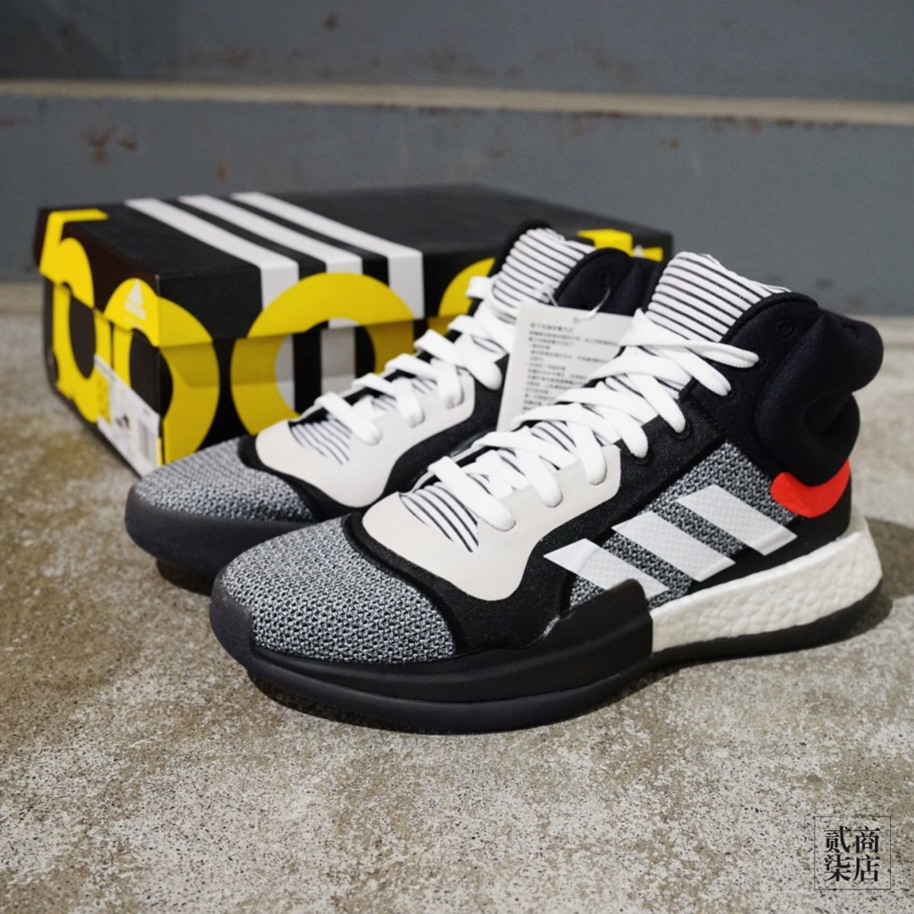 (貳柒商店) adidas Marquee Boost 男款 黑白 籃球鞋 高筒 避震 BB7822 | 蝦皮購物