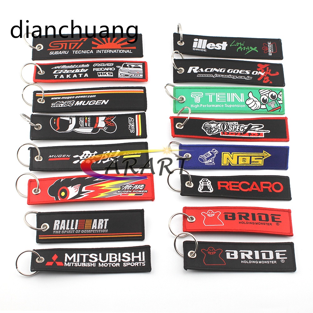 Mugen STI Bride 雙面刺繡 汽車鑰匙圈扣 本田GK5 思域 CRV Type R JDM雙面鑰匙圈 | 蝦皮購物