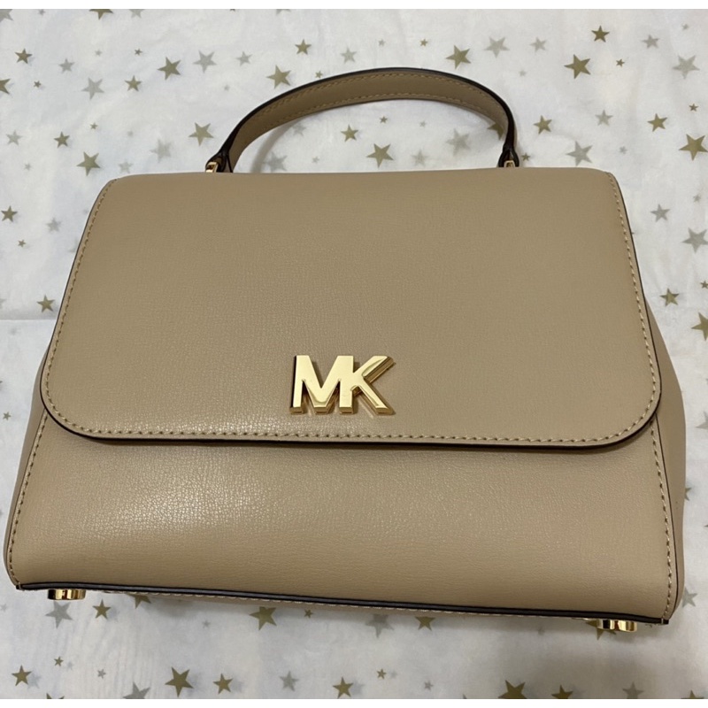 美國正品MICHAEL KORS MK Sofia 奶茶色 防刮皮革鍊袋翻蓋 掀蓋 手提包 斜背包 | 蝦皮購物