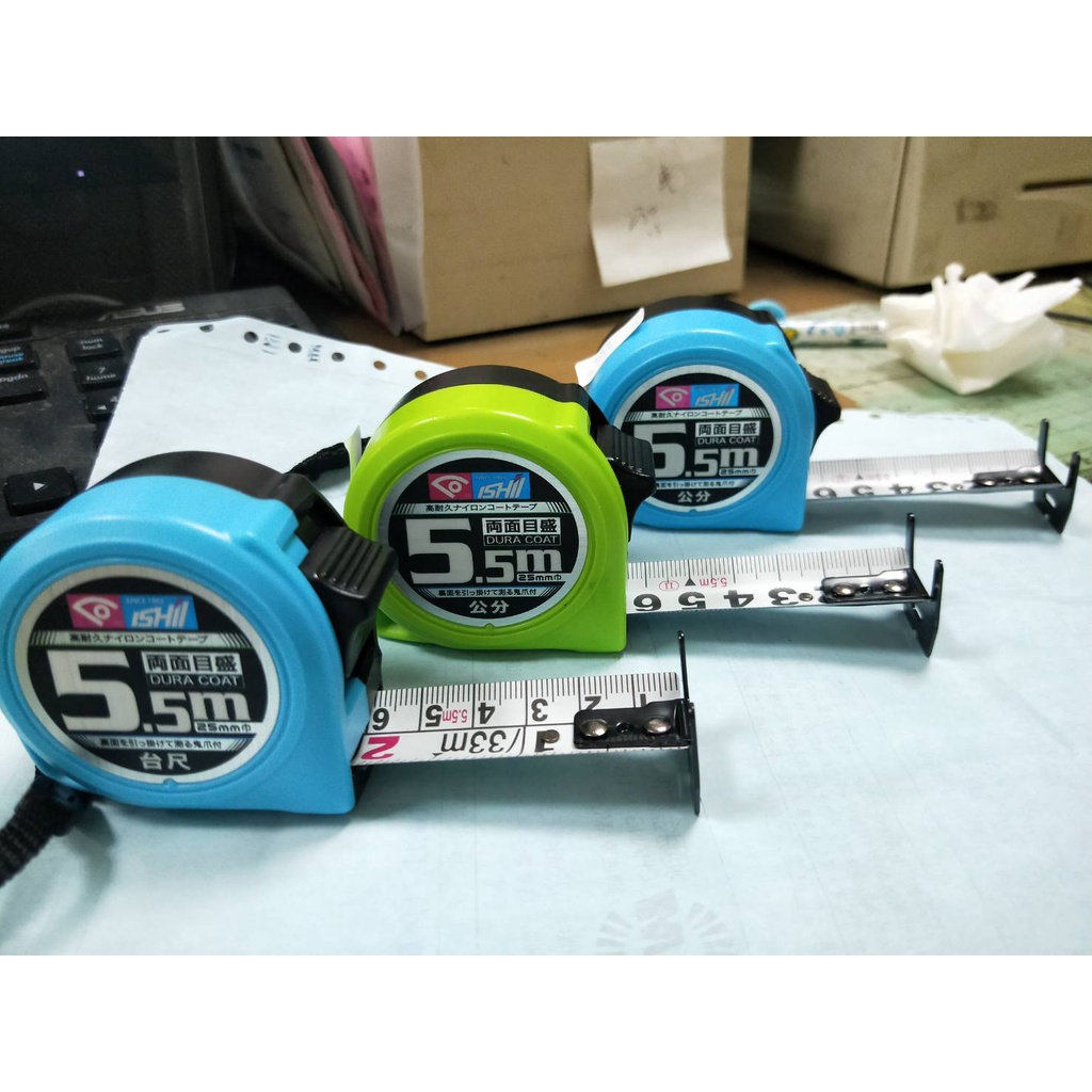 【冠輝五金】ISHII 捲尺 5.5M 鳥頭牌 雙面 台尺 魯班 | 蝦皮購物