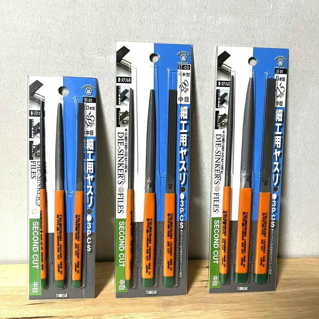 日本 TSUBOSAN 壺三銼刀 丸+半丸+平銼刀 中目銼刀組 ST-01 ST-03 ST-05三支裝組合 | 蝦皮購物