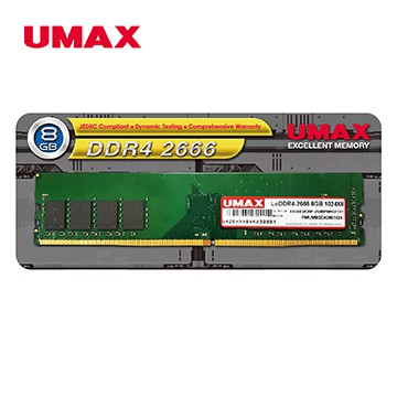 UMAX 8GB DDR4-2666原生顆粒製(1024*8) 相容所有新、舊款CPU | 蝦皮購物