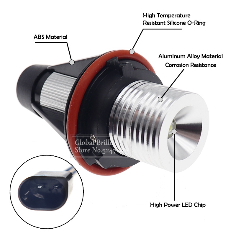 BMW 2x 汽車 LED 天使眼標記燈泡適用於寶馬 5-7 系 E39 E53 E60 E61 E63 E64 E65 | 蝦皮購物